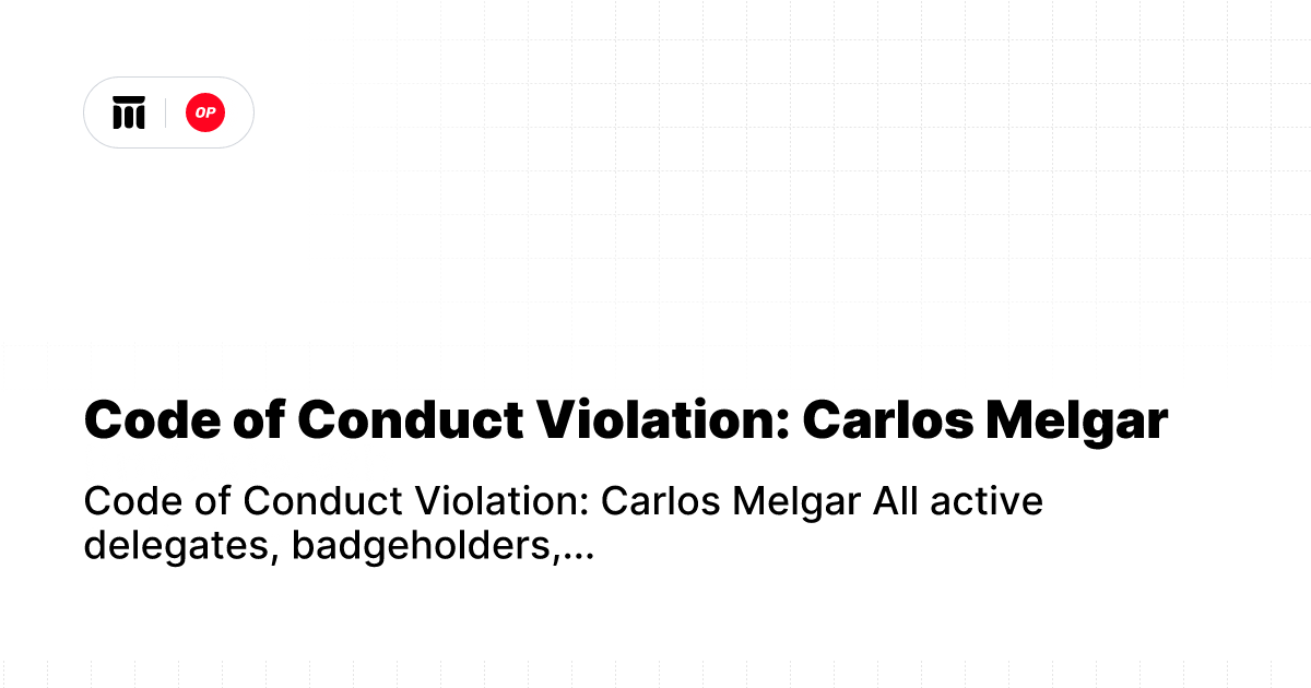 Code of Conduct Violation: Carlos Melgar